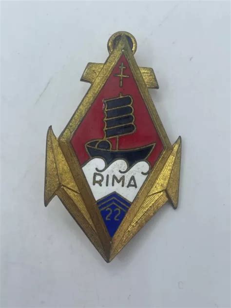 ANCIEN INSIGNE MILITAIRE FRANCAIS 22e RIMA REGIMENT INFANTERIE DE