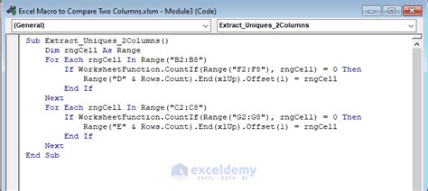 Excel Macro To Compare Two Columns 4 Easy Ways