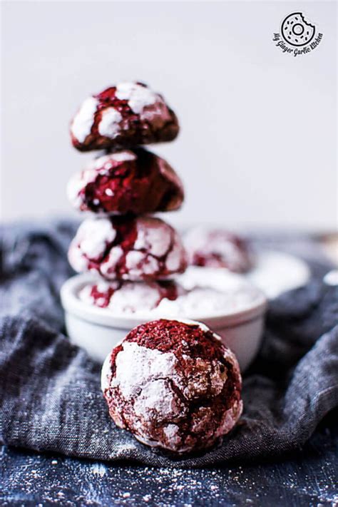 Red Velvet Crinkle Cookies Recipe Video Easy To Make My Ginger