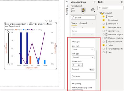 Power Bi Format Line And Clustered Column Chart Geeksforgeeks