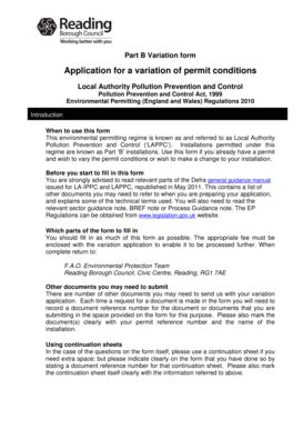 Fillable Online Reading Gov Application For A Variation Of Permit