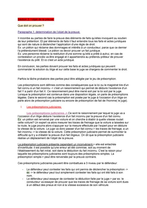 Lobjet de la preuve les caractéristiques Introduction générale au