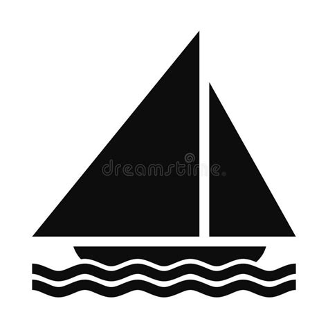Ilustración Vectorial Marina Barco Velero Pictograma De Silueta Negra
