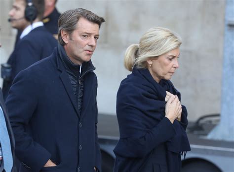Photo François Baroin et sa compagne Michèle Laroque Arrivées en l