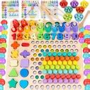 DREWNIANA UKŁADANKA KULKI KORALIKI PUZZLE MOZAIKA 12799782757 Allegro pl