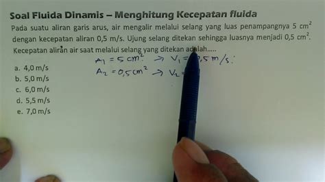 Soal Fluida Dinamis Menghitung Kecepatan Pada Pipa Fisika SMA YouTube