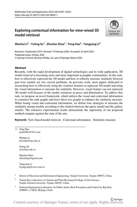exploring contextual information for view wised 3d model retrieval request pdf