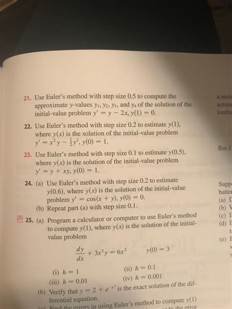 answered 21 use euler s method with step size… bartleby