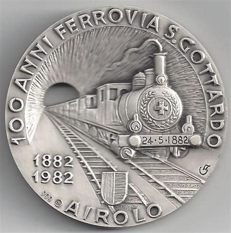 sehr schöne Silber Medaille 100 Jahre Gotthard Bahntunnel Kaufen auf