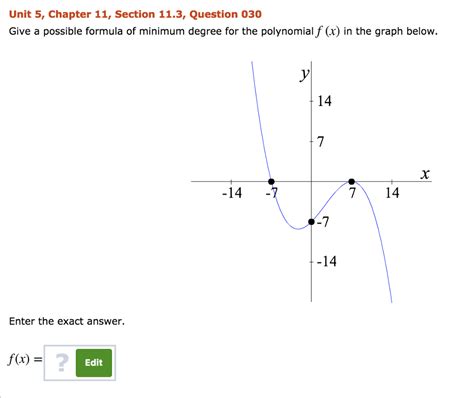 solved give a possible formula of minimum degree for the