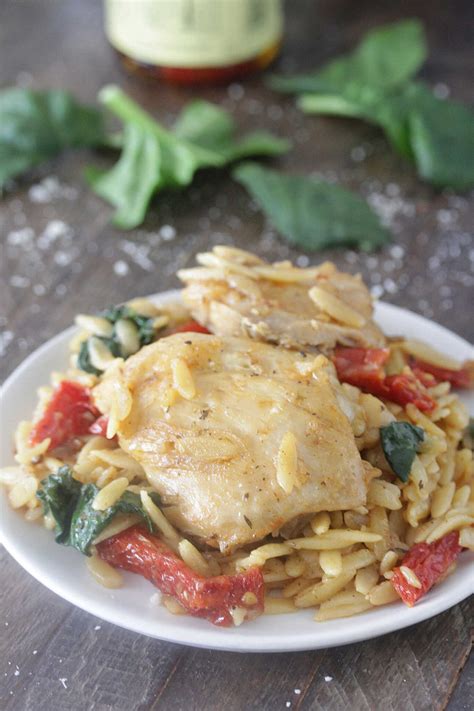 One Pot Tuscan Chicken Orzo Eat Drink Love