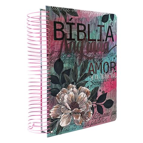 Bíblia Sagrada NVI Anote Espiral Floral Livraria Cristã