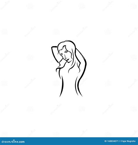 Esbozo De Belleza Corporal Femenino Figura Sexy Desnuda Ilustración