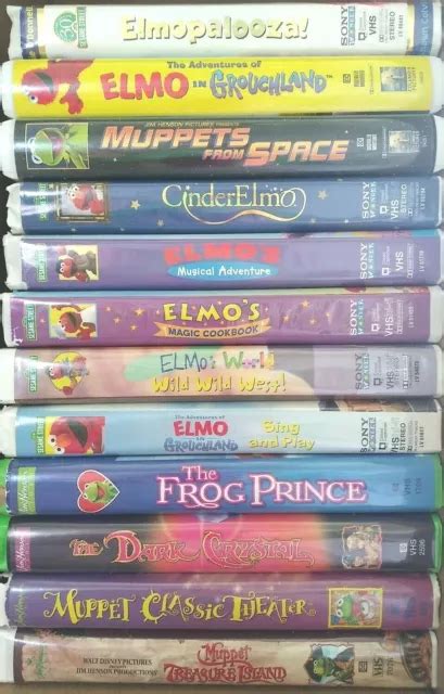 SESAME STREET VHS Tape Lot Elmo S World Wild West Magic Cookbook Frog