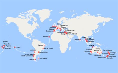 Croisière Tour du Monde 2025 au départ de Marseille 117 jours départ