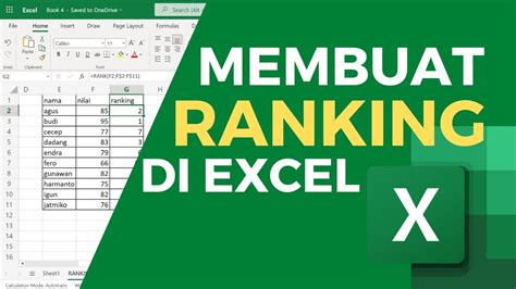 Cara Membuat Ranking Di Excel Agar Tidak Ganda Dan Rumus RANK Jika