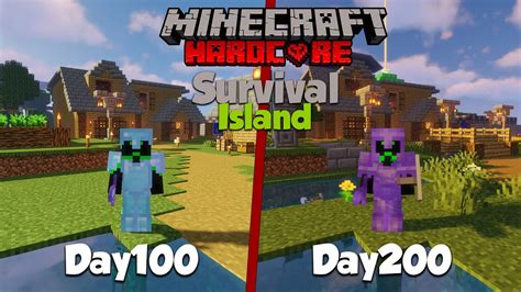 I Survived 200 Days In Hardcore Minecraft On An Island YouTube