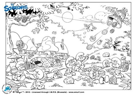 Coloriage Village de Schtroumpfs dessin gratuit à imprimer
