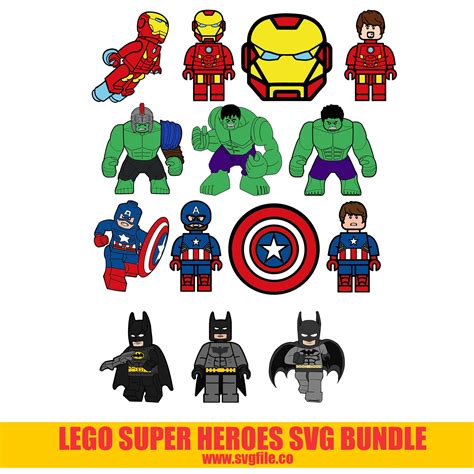 Lego Super Heroes SVG Bundle Svgfile Co 0 99 Cent SVG Files Life