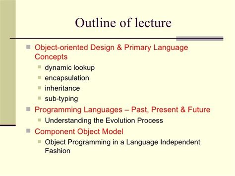 concepts in object oriented programming languages