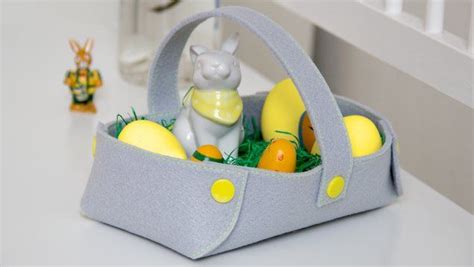 Nähanleitung Osterkorb aus Filz mit Kam Snaps nähen Osterkorb basteln