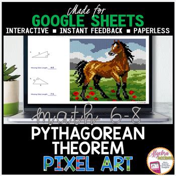Google Sheets Digital Pixel Art Math Pythagorean Theorem By Algebra Accents
