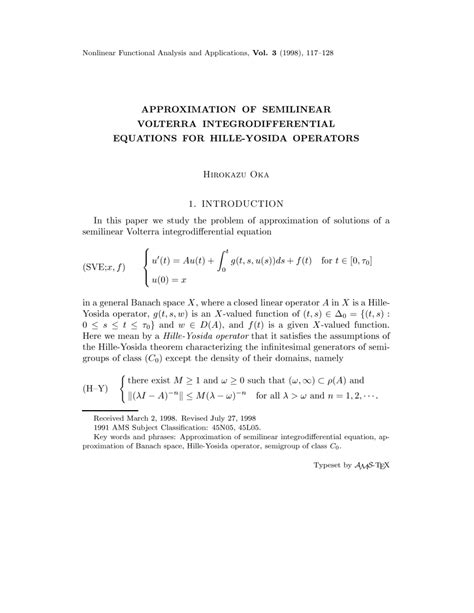 pdf approximation of semilinear volterra integrodifferential equations for hille yosida operators