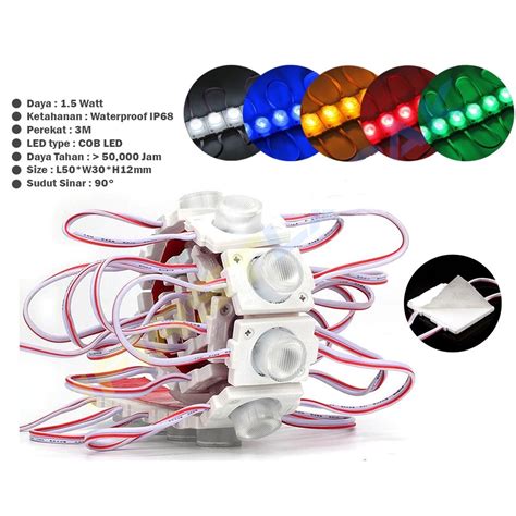 Jual Modul Lampu LED 1 Mata Besar 1 5W 12V 24V Mobil Motor Neon Box LED
