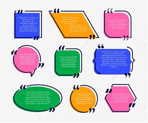 Colorful Speech Bubble Shapes For Quotes Textbox Idea Info Vector
