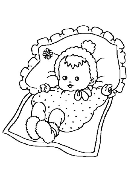 Coloriage Joli Bébé Lit