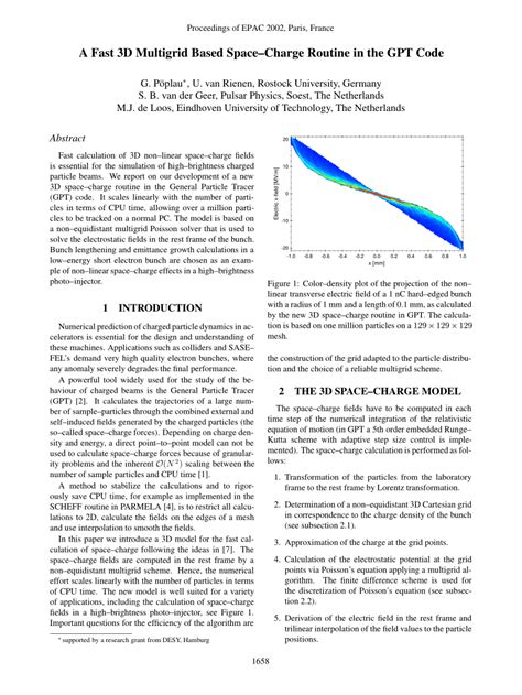 pdf a fast 3d multigrid based space charge routine in the gpt code
