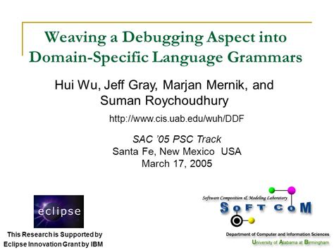weaving a debugging aspect into domain specific language grammars sac 05 psc track santa fe