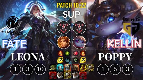Ig Fate Leona Vs Gen Kellin Poppy Sup Kr Patch Youtube