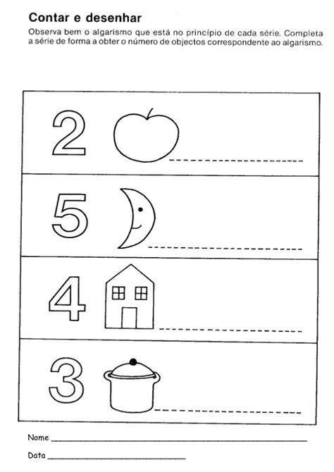 Actividades de Matemática para pré escolar 5 Fichas e Atividades