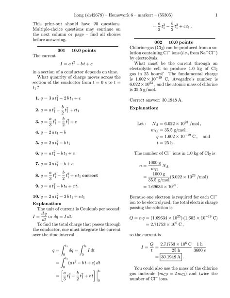 seminar assignments homework 6 14 this print out should have 20 questions multiple choice
