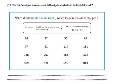 Criterios De Divisibilidad Quinto Educaci N Primaria