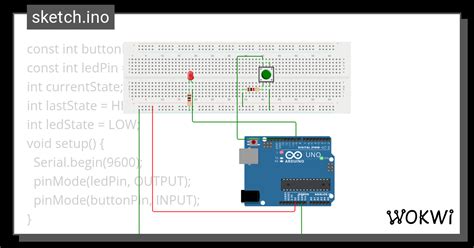 PUSHBUTTON LED BLINKING Wokwi ESP32 STM32 Arduino Simulator