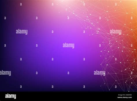 Abstract Polygonal Background With Connected Lines And Dots
