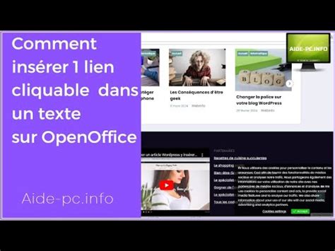 Comment Insérer Un Lien Cliquable Dans Un Texte OpenOffice YouTube
