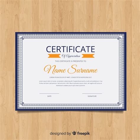 Plantilla de certificado en diseño flat Vector Gratis