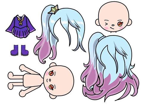 Printable Paper Doll Shiro In Toca Boca In 2023 Paper Dolls Printable