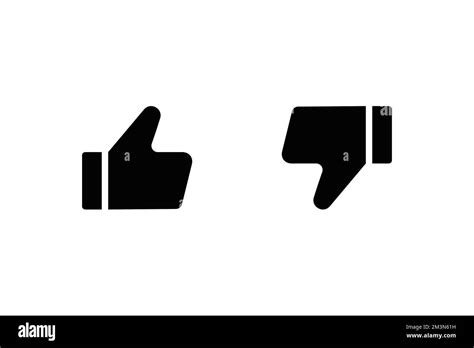 Like And Dislike Solid Icons Thumb Up Thumb Down Icon Set Vector