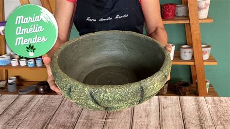 DIY COMO FAZER LINDO VASO DE CIMENTO E ISOPOR MÉTODO MUITO FÁCIL