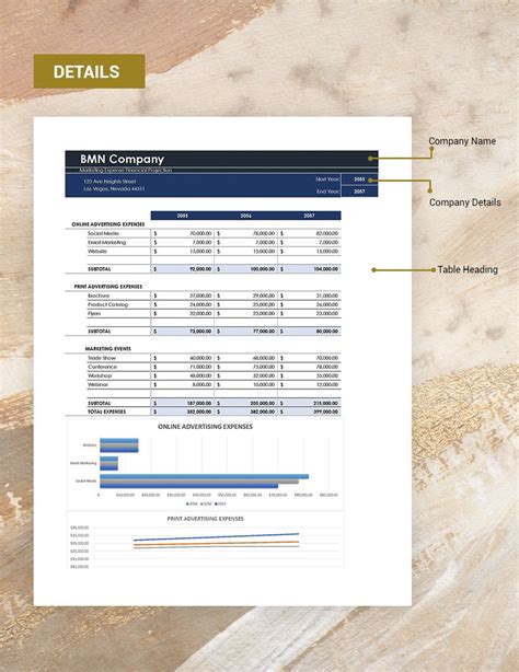 Marketing Plan Financial Projections Template Google Sheets Excel