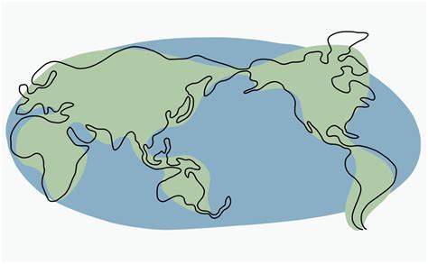 Mapa Mundial De Dibujo Continuo A Mano Alzada Vector En Vecteezy