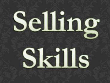 Effective Selling Skills