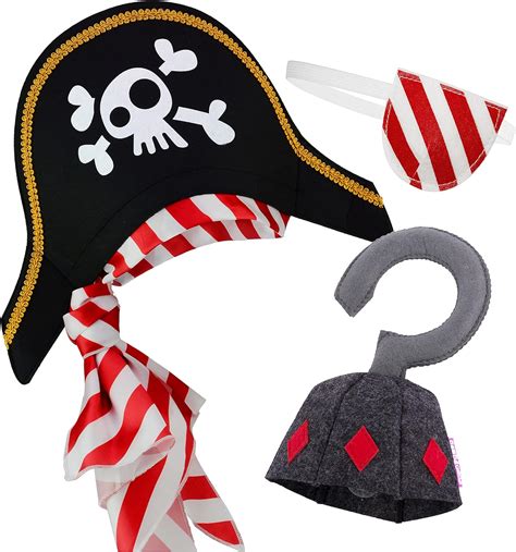 Cappello Da Pirata Toppa Dell Occhio Benda Sull Occhio Uncino Da Pirata