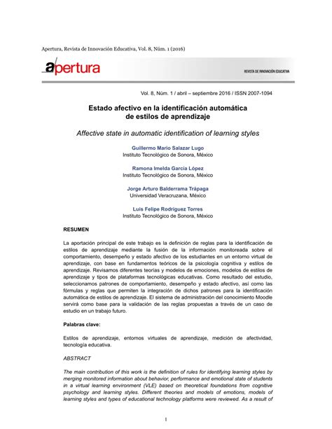 pdf affective state in automatic identification of learning styles