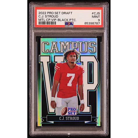 C J Stroud 2022 Leaf Pro Set Metal Draft Prospects Campus VIP