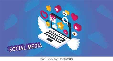 Social Media Isometric Design Icon Vector Stock Vector Royalty Free